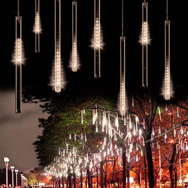 4 Packs LED Meteor Shower Light, 30cm x8 12" String Lights 576 LED ...