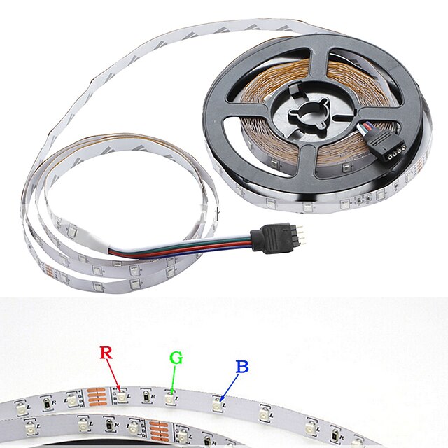 Smart RGB LED Strip Light App Control 15m 49ft 2835 SMD 810 LEDs IR 24 ...