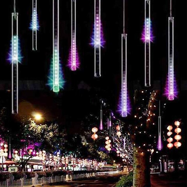 LED Falling Rain Lights 11.8 inch 8 Tubes 144 LED Rain Drop Lights ...