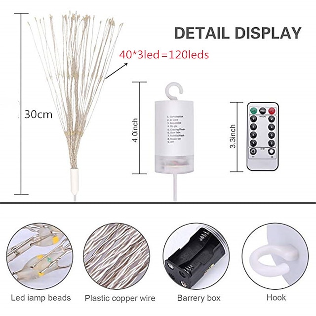 LED Firework Starburst String Lights Outdoor Waterproof 120 LEDs DIY ...
