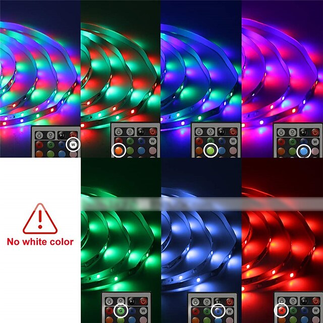Smart RGB LED Strip Light App Control 15m 49ft 2835 SMD 810 LEDs IR 24 ...