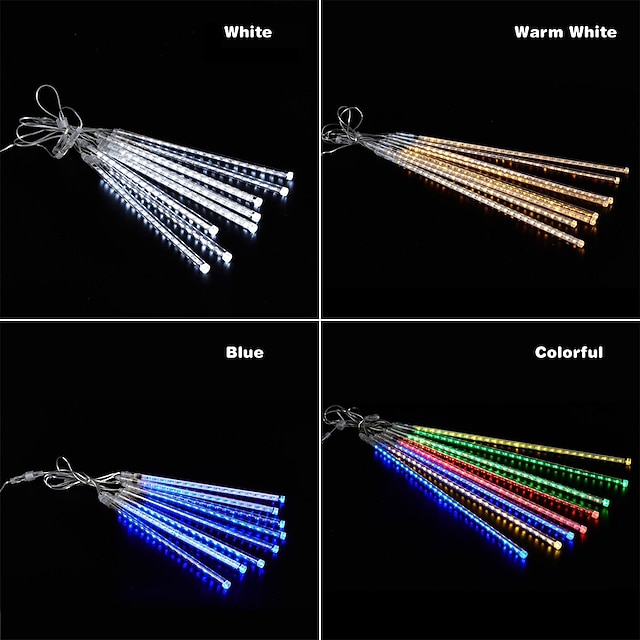 LED Falling Rain Lights 11.8 inch 8 Tubes 144 LED Rain Drop Lights ...
