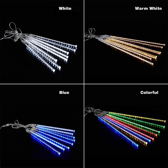 LED Falling Rain Lights 11.8 inch 8 Tubes 144 LED Rain Drop Lights ...