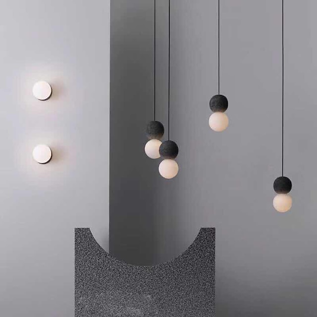 10 cm LED Pendant Lights Globe Design Modern Glass and Terrazzo Globe ...