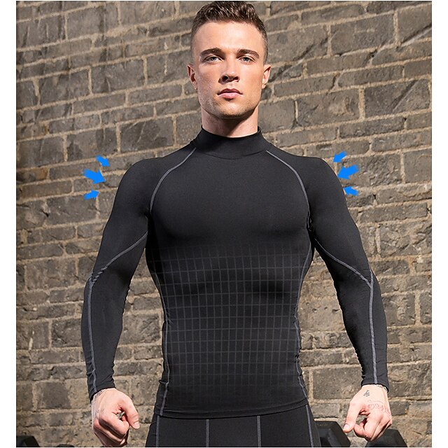 Men's Compression Shirt Running Shirt Long Sleeve Base Layer Summer ...