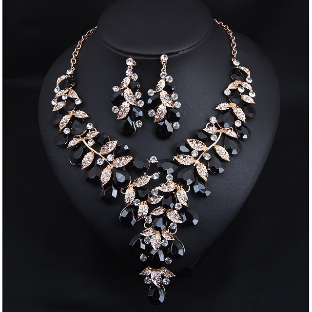 Bridal Jewelry Sets 1 set Crystal Rhinestone Alloy 1 Necklace Earrings ...