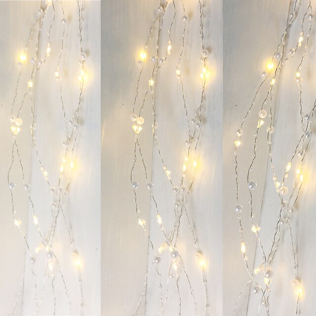 Elegant Wedding Reception Party 1PCS Battery Operated Pearl LED Copper ...