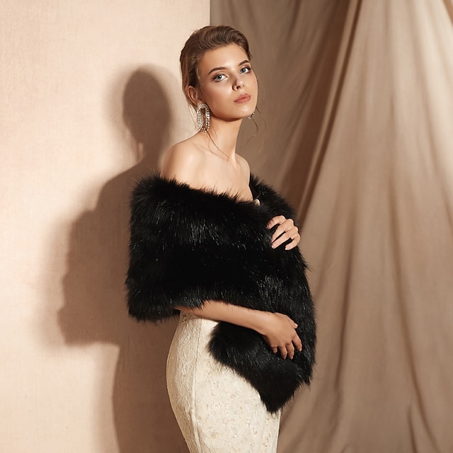 chales de novia beige abrigos de piel sintética de invierno abrigo de mujer de noche de fiesta ...