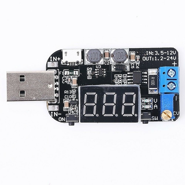 USB Adjustable Step Up/Down Power Supply Module Voltage Converter 5V to ...