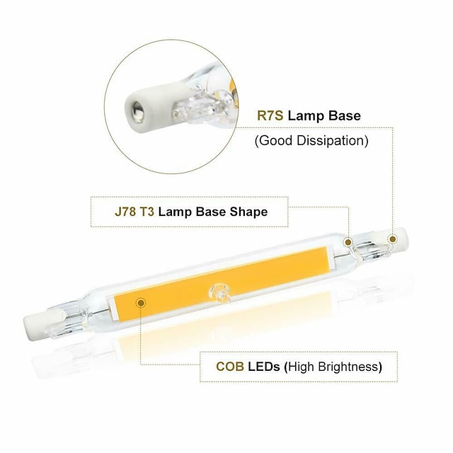 1pc 118mm 78mm 10W LED J-Type Lights Bulb 1000lm R7S T1 COB Beads 100W ...