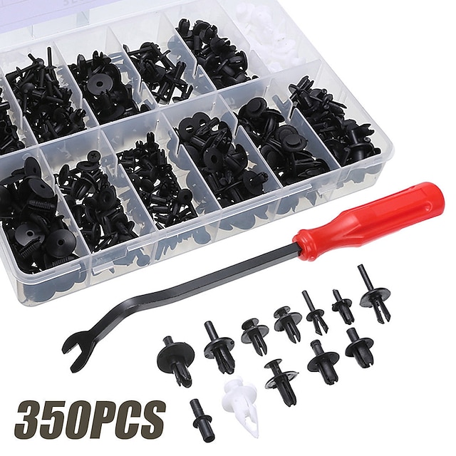 350Pcs Car Body Plastic Push Pin Rivet Fasteners Trim Moulding Clip ...