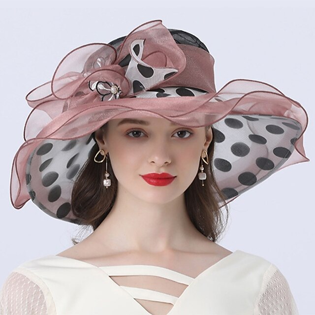 Hats Headwear Tulle Organza Bucket Hat Straw Hat Sun Hat Wedding ...