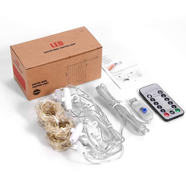 Window Curtain String Light 3x2M Outdoor Wedding Decorating Window ...