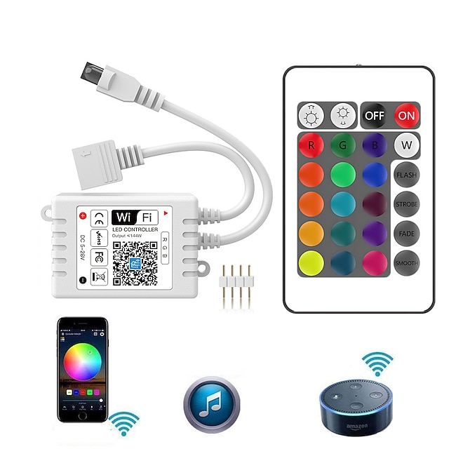 Smart RGB LED Strip Light App Control 15m 49ft 2835 SMD 810 LEDs IR 24 ...