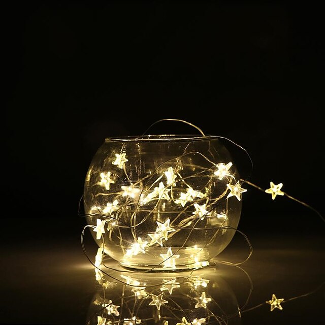 LED Star Lights 2M 5M Silver Wire Fairy String Lights Holiday ...