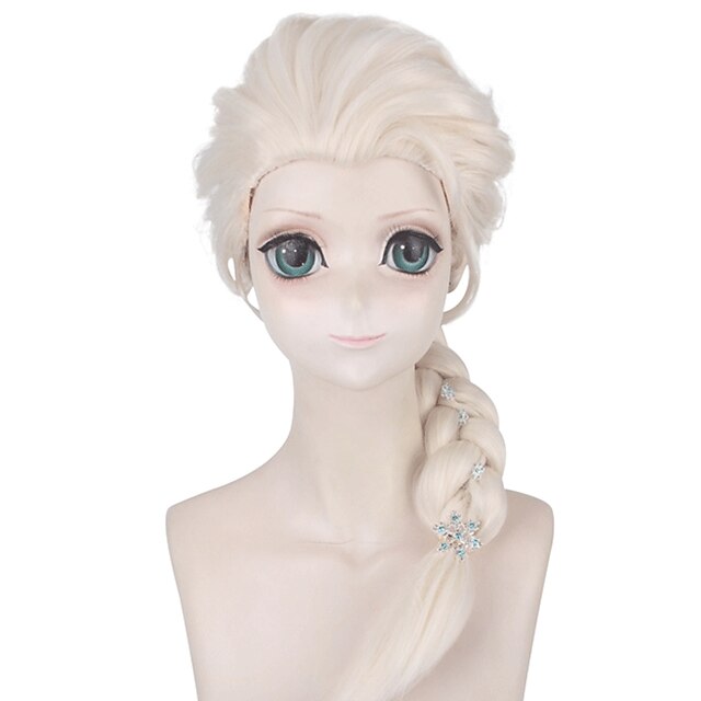 Cosplay Wig Cosplay Wig Elsa Frozen II Plaited With Ponytail Wig Long ...
