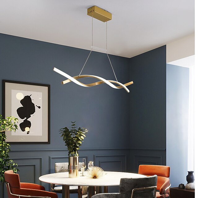 2-Light 80 cm Line Design Chandelier Aluminum Linear Painted Finishes ...
