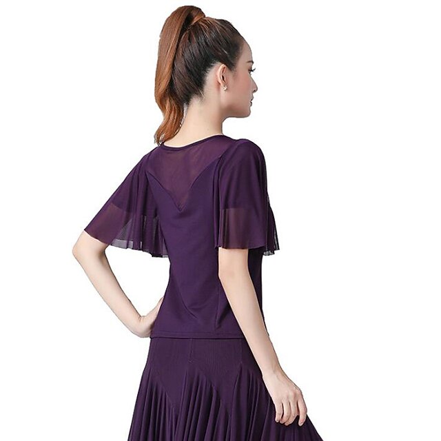 Ballroom Dance Top Split Joint Crystals / Rhinestones Women's Training ...