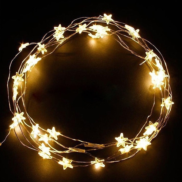LED Star Lights 2M 5M Silver Wire Fairy String Lights Holiday ...