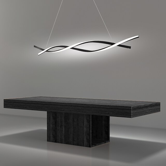 2-Light 80/100cm LED Pendant Light Wave Design Aluminum Sputnik Linear ...