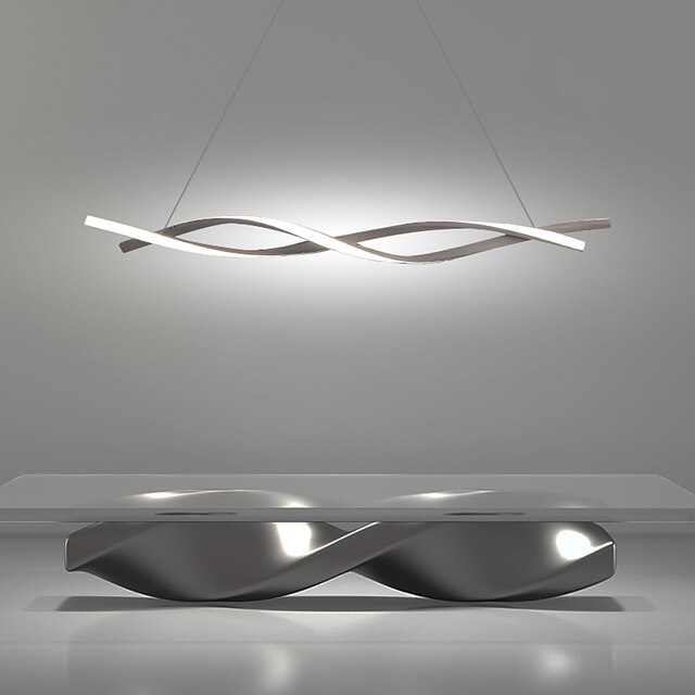 2-Light 80/100cm LED Pendant Light Wave Design Aluminum Sputnik Linear ...