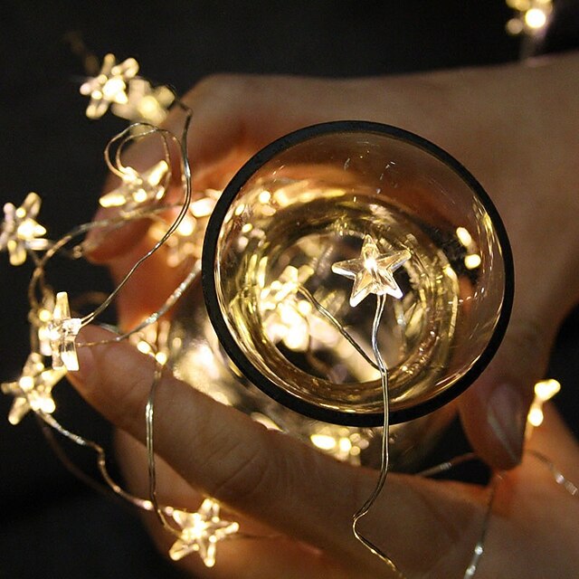 LED Star Lights 2M 5M Silver Wire Fairy String Lights Holiday ...