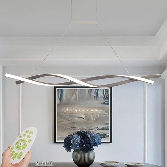 2-Light 80/100cm LED Pendant Light Wave Design Aluminum Sputnik Linear ...