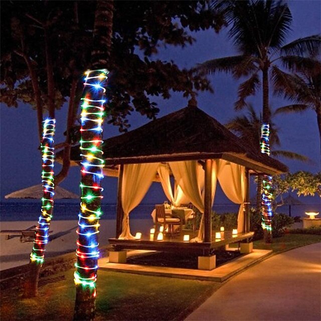 LED Rope Lights Outdoor String Lights Battery Powered with Remote ...