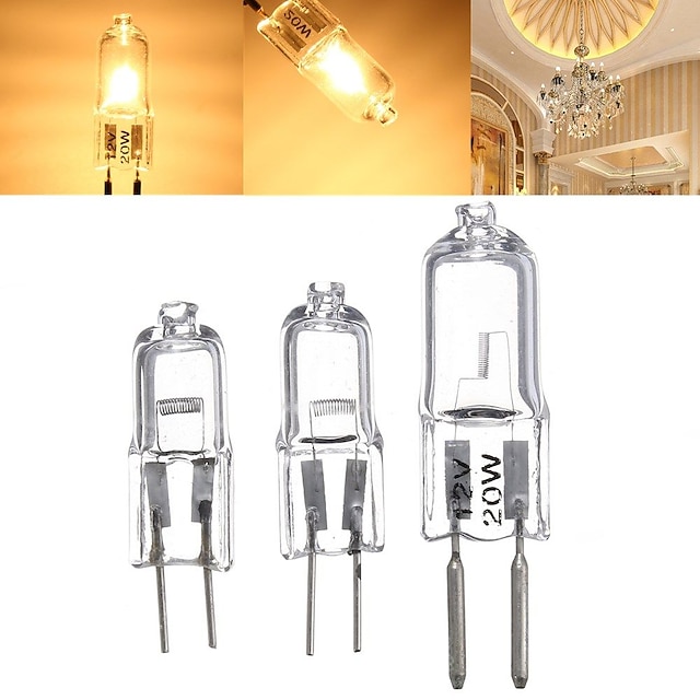 10pcs 20W Halogen Bi-pin Light Bulb 20pcs 240lm G4 Warm White 12V for ...