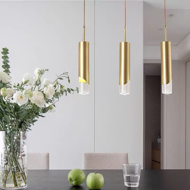 6cm LED Pendant Light Modern Nordic Bedside Light Gold Tricolor Light ...