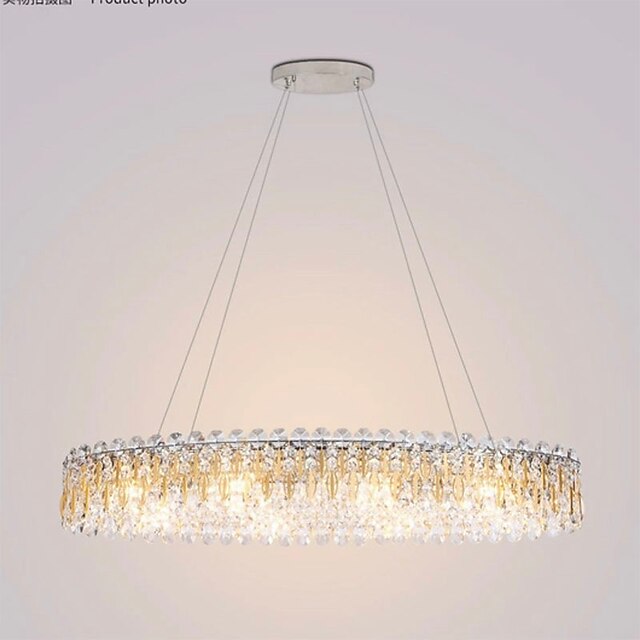 90cm LED Crystal Chandelier Pendant Light Modern Luxury Tricolor Light ...