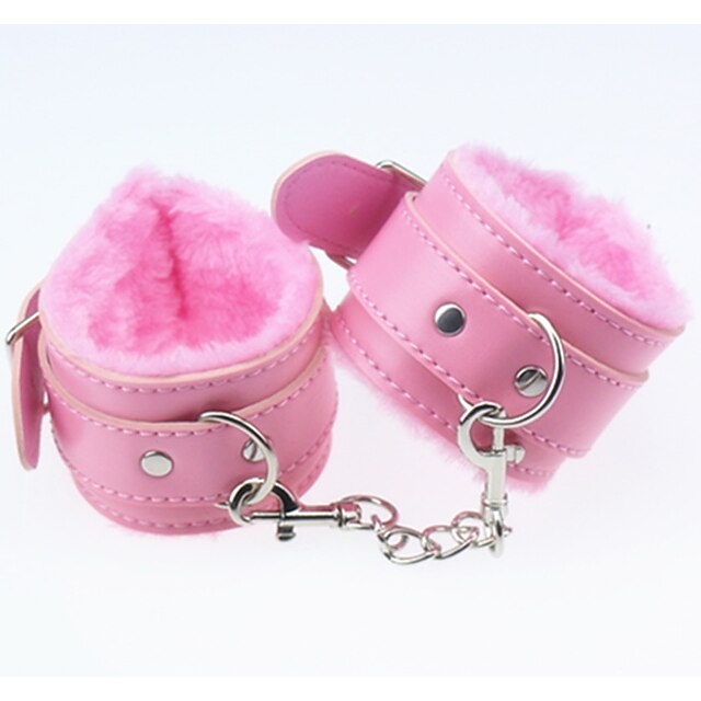 na black plush lining wrist leather handcuffs leg cuffs exercise bands ...