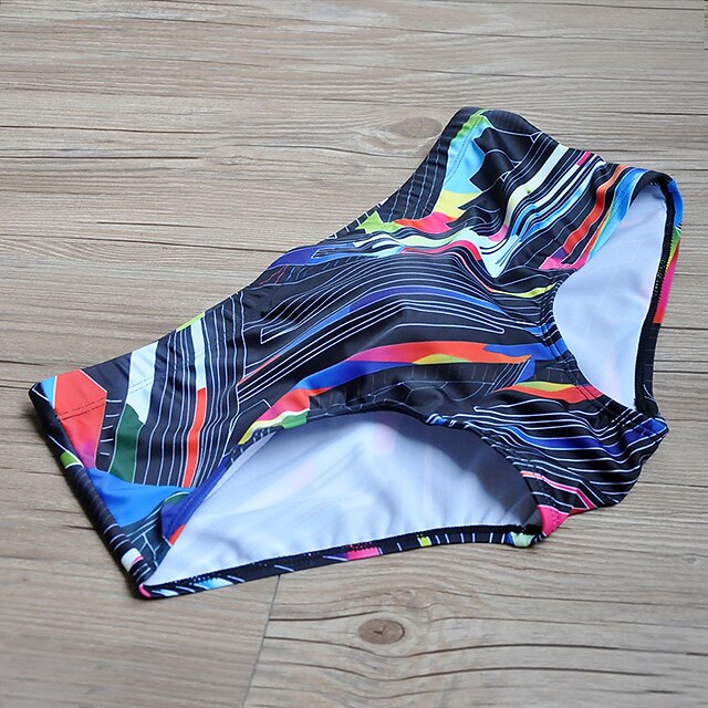 Men's Swimwear Swim Briefs Print Color Block Antibacterial Leak Proof ...
