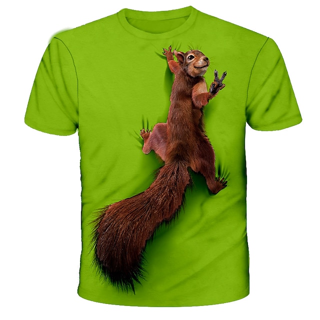 Men's Graphic Animal Squirrel T Shirt Tee Funny T Shirts Short Sleeve T ...