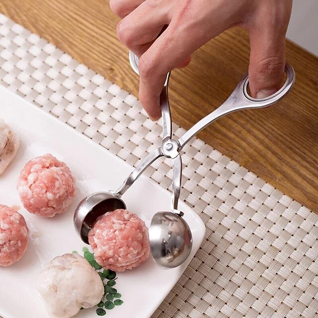 Meatball Maker Clip Spoon Stainless Steel Meatballs Mold Fried Fish DIY ...