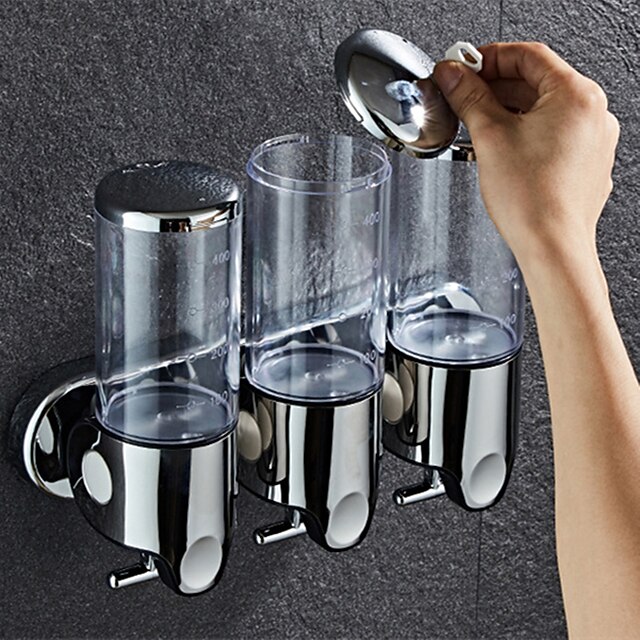 3 in1 Wall Mounted Shower Dispenser Bathroom Shower Pump Dispenser for ...