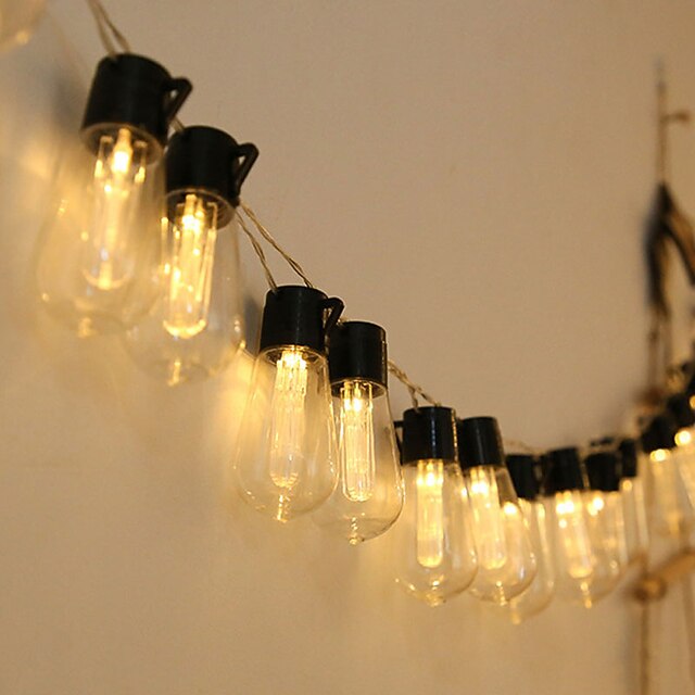 Solar Bulb String Lights Outdoor Solar Waterproof Retro Bulb Fairy ...