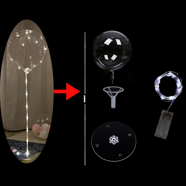 Led Balloon With Column Stand Luminous Transparent Bobo Balloons Stand ...