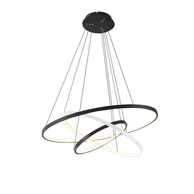 3-Light 80/60/40/20 cm LED Pendant Light Metal Acrylic Ring Circle ...
