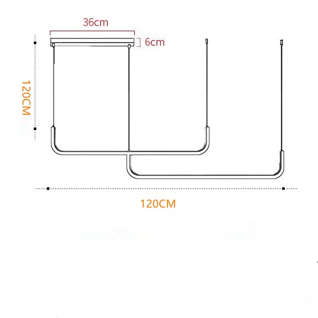 90/120 cm LED Pendant Light Single Design Modern Nordic Black Gold ...