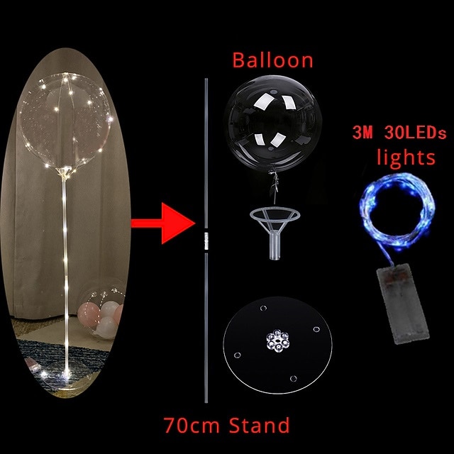 Led Balloon With Column Stand Luminous Transparent Bobo Balloons Stand ...