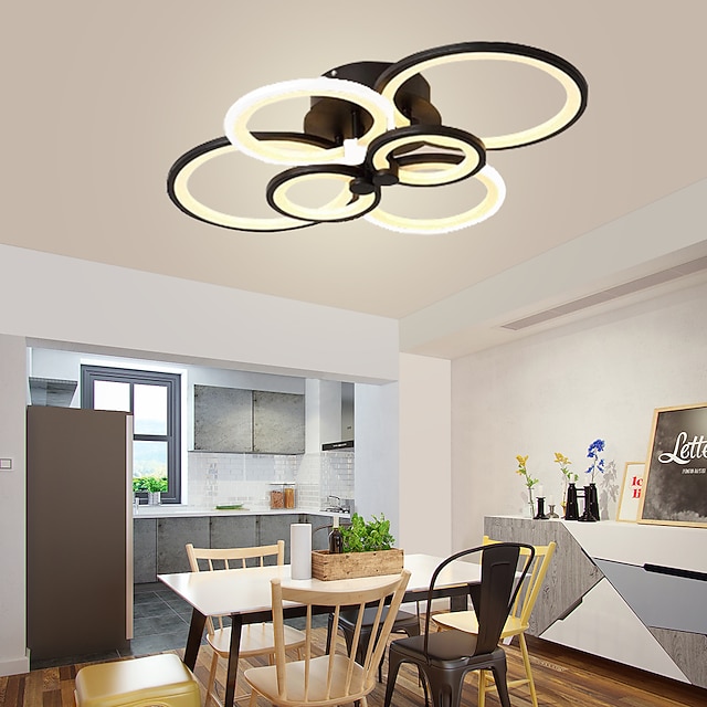 6-lys led dimbar taklampe innfelt lys sirkel design moderne stil ...
