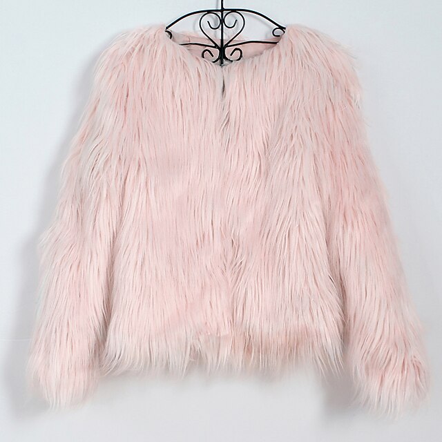 Pink Faux Fur Wraps Women's Wrap Winter Shrug Keep Warm Coats / Jackets ...