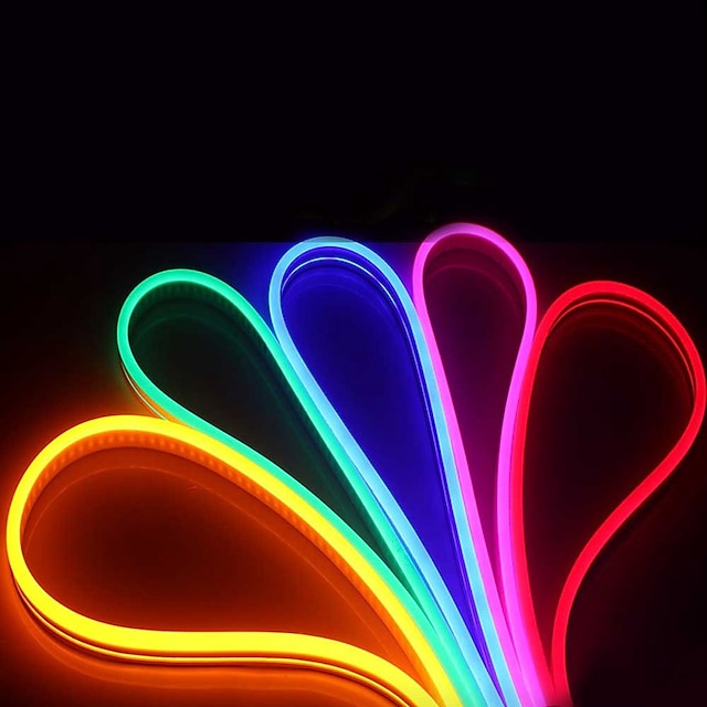 2m 6.6ft Neon Strip Lights 240LEDs 2835 SMD Warm White Colorful DIY ...