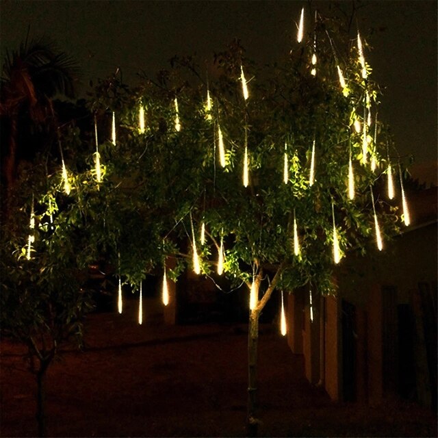 Outdoor Solar LED Meteor Shower Rain Lights Holiday String Lights ...