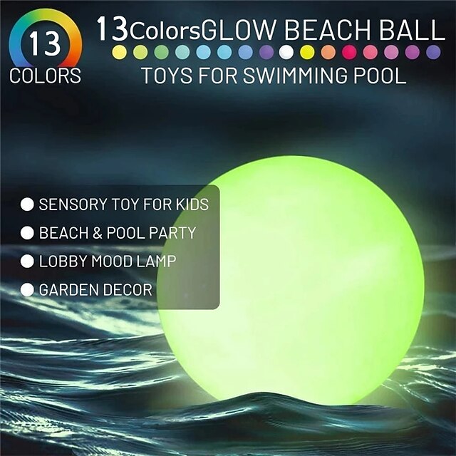 LED Floating Pool Lights 40cm Glowing Ball Inflatable Luminous Ball LED ...