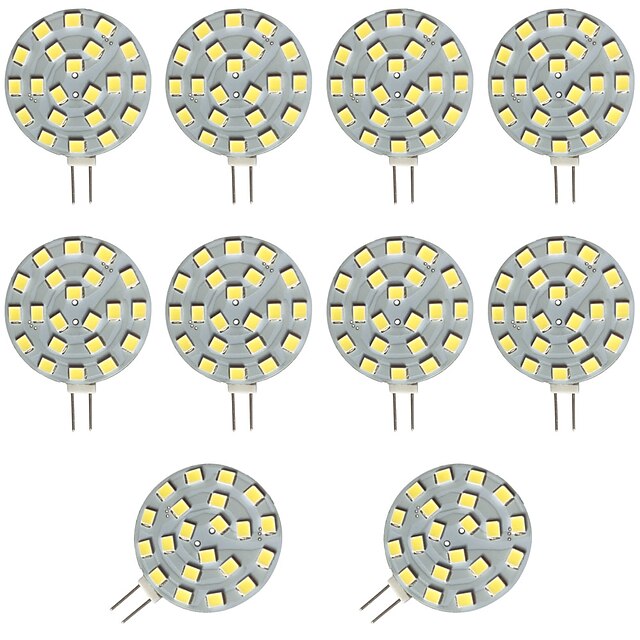 10pcs 2W G4 LED Disc Bi-pin Light Bulb 200lm 21LED SMD2835 Warm White ...