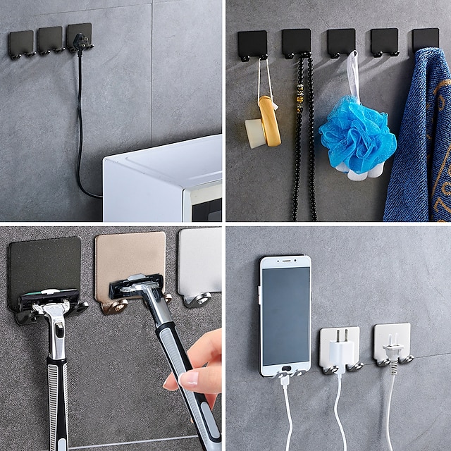 Punch Free Razor Holder Storage Hook Wall Men Shaving Shaver Shelf ...