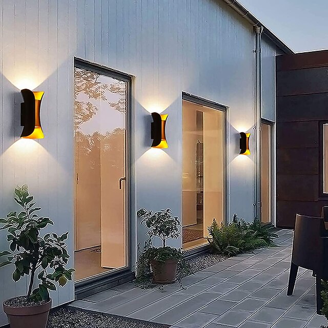1-Light 20cm Outdoor LED Wall Light Multi Color Up and Down Lighting ...