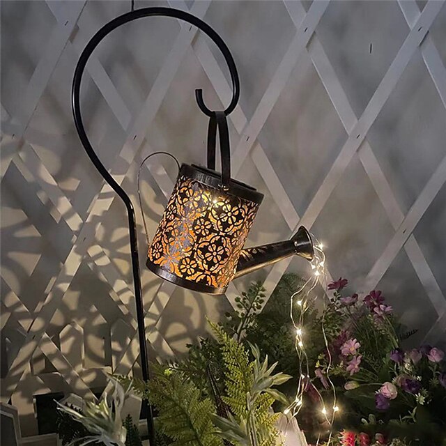 Solar Outdoor Lights LED Garden Patio Lamp Waterproof Watering Can ...